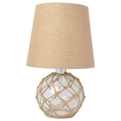 Elegant Designs Buoy Rope Nautical Netted Coastal Ocean Sea Glass Table
