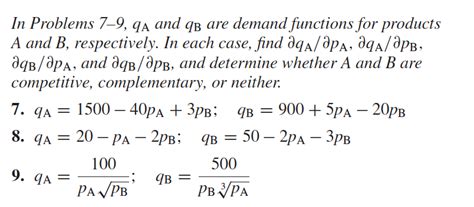 solved in problems 7 9 9a and qb are demand functions for