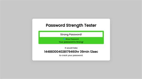 password strength tester using html css and javascript with source