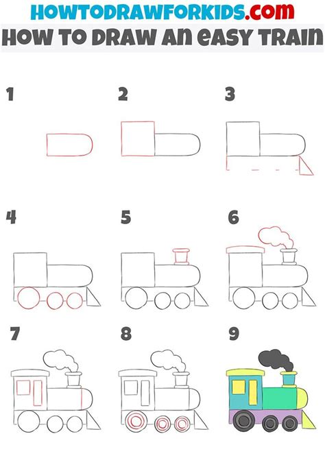 How To Draw An Easy Train Step By Step Easy Doodles Drawings Train