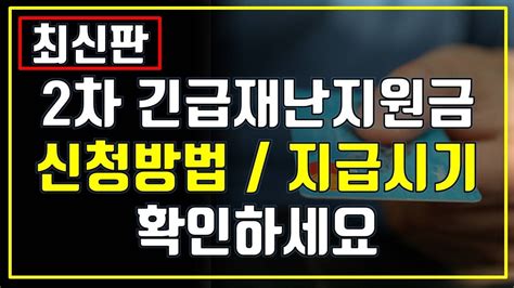 2차재난지원금 신청방법 및 지급시기 중요상세일정 확인하세요~최신판입니다 Youtube