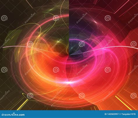 Abstract Digital Fractal Graphic Backdrop Style Futuristic Render Motion Swirl Stock