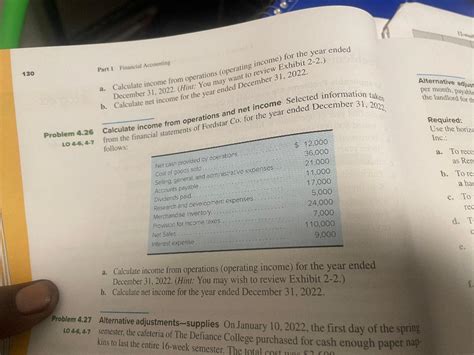 Solved A Calculate Income From Operations Operating Chegg