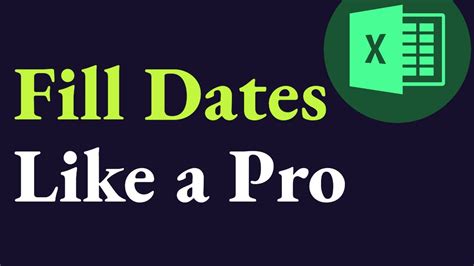 How To Fill A Series Of Dates In Excel In Seconds Youtube