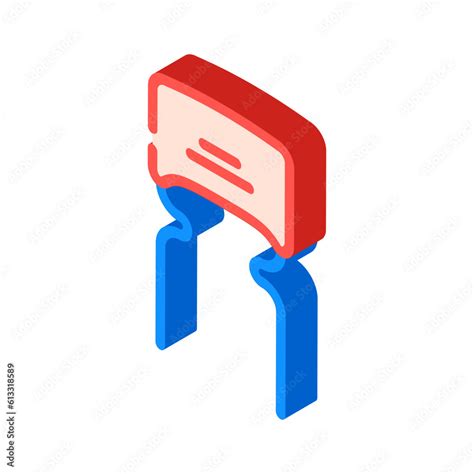 Ceramic Capacitor Electronic Component Isometric Icon Vector Ceramic