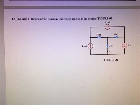 Solved QUESTION Determine The Current Io Using Mesh Chegg