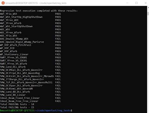 Regression Tests Ubuntu In Windows Issue OpenFAST Openfast GitHub