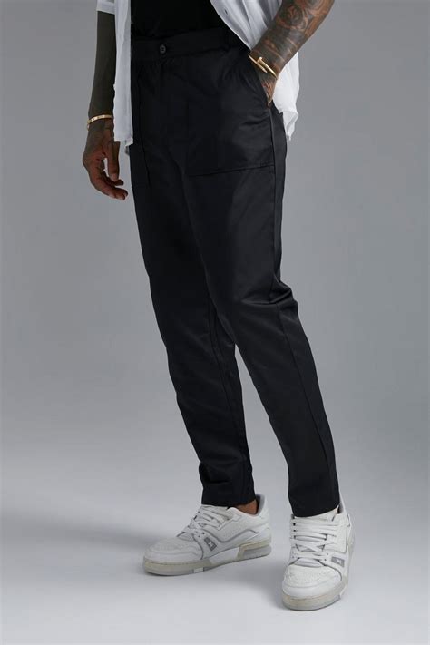 Fixed Waist Slim Fit Cropped Trouser Boohoo Uk