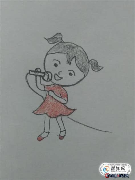 一个女孩拿着话筒的简笔画 简笔画图片大全 普车都