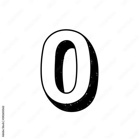 Stockvector Number 0 Hand Drawn Font Alphabet Vector Illustration Of