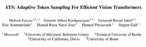 Eccv2022 Oral 一种提高视觉transformer的自适应性token采样技术 智源社区