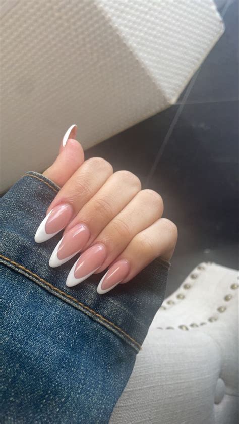 Cute Nails In 2024 Gel Nails French French Tip Gel Nails Pointed Nails