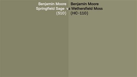 Benjamin Moore Springfield Sage Vs Wethersfield Moss Side By Side