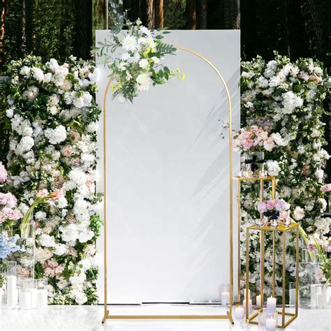 Gold Metal Wedding Arch Chiara Backdrop Stand Floral Display Frame With