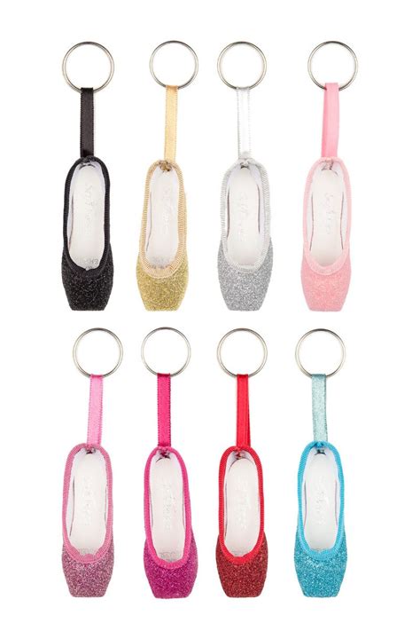 Glitter Pointe Shoe Key Ring So Danca