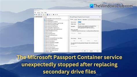 El Servicio Microsoft Passport Container Se Detuvo Inesperadamente Fix
