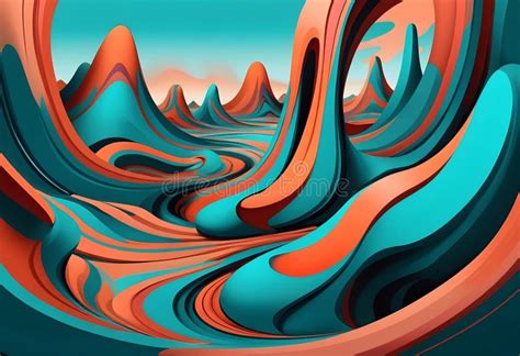 Dazzling Amorphous 3d Structures In A Prismatic Color Scheme Stock Illustration Illustration