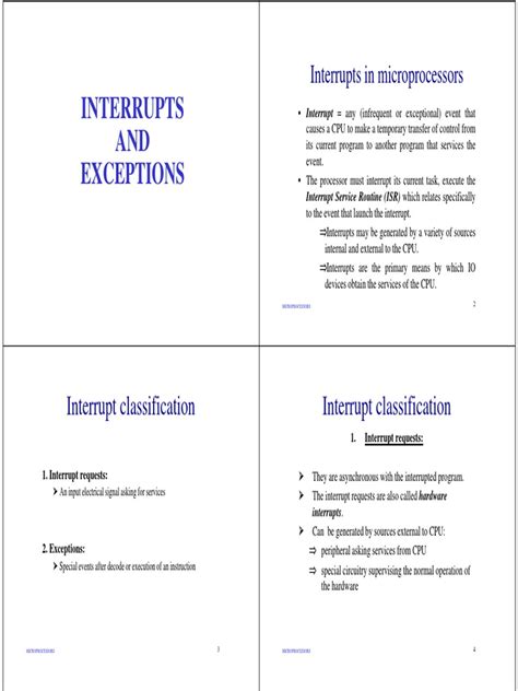 interrupts and exceptions exceptions interrupt classification interrupt classification pdf