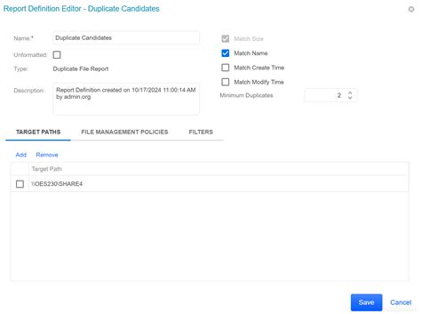 duplicate file report