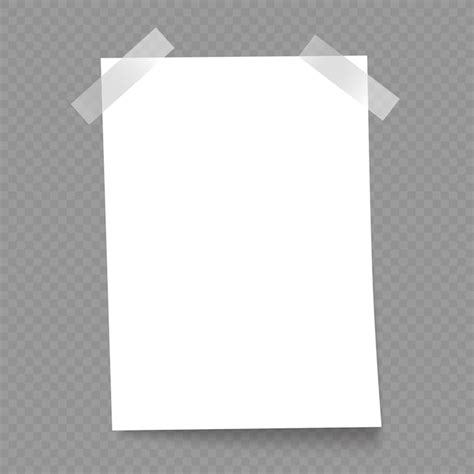 Premium Vector White Vertical Paper Template With Sticky Tape And