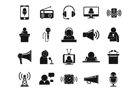 Announcer Icons Set Simple Style Graphic By Anatolir56 · Creative Fabrica