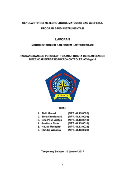 Doc Perancangan Sistem Pengukur Tekanan Udara Dengan Sensor Mpx5100 Berbasis Mikrokontroler