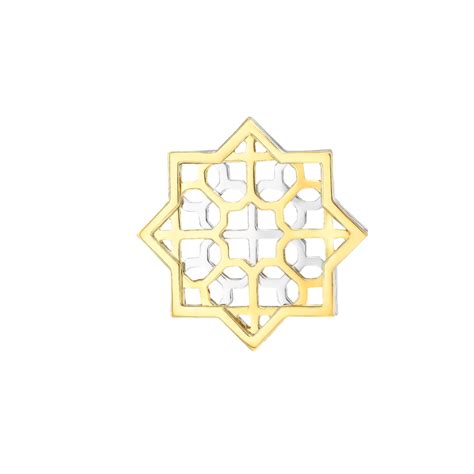 Al Qasr Star Octoagon Shaped Earrings In 18k Rose And White Gold