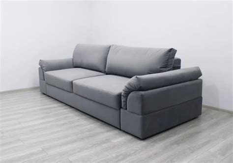 Розкладний диван ортопедичний Клауд Шик Галичина сірий натуральне дерево текстиль купити