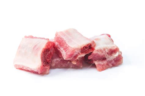 Premium Photo Pork Ribs Chopped Isolated On White