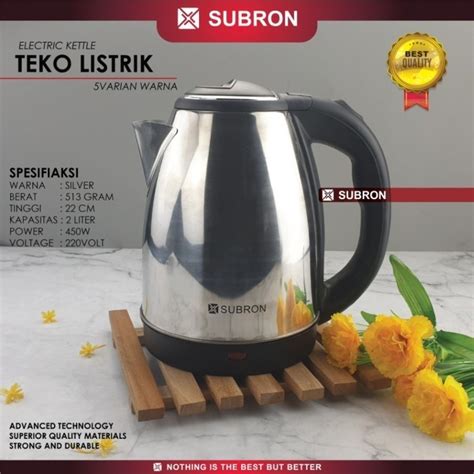 Jual Teko Listrik Kettle Pemanas Air Panas Stainless 2 Liter Shopee
