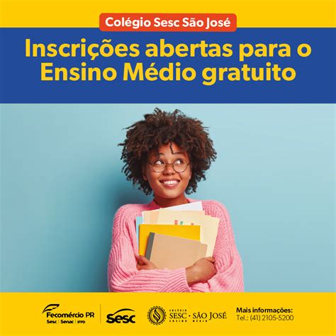 Sesc PR oferta vagas gratuitas para Ensino Médio em Curitiba Sesc Paraná