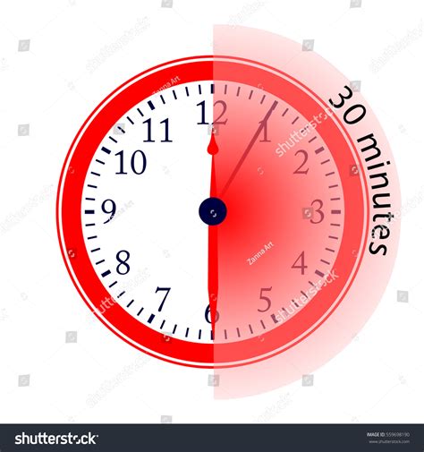 Clock 30 Minutes Go Vector Illustration Vector De Stock Libre De Regalías 559698190