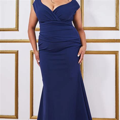 Plus Size Dress Navy Cocktail Cruise Formal Depop