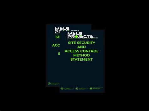 Site Security And Access Control Method Statement Mslb Projects