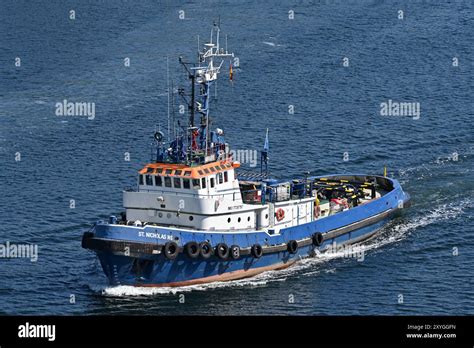 1977 Built Tug St Nicholas Ns Passing The Kiel Canal Heading From