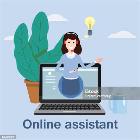 개념 온라인 도우미 고객 및 운영자 호출 센터 온라인 글로벌 기술 지원 247 벡터 일러스트 레이 션 여성 핫라인 연산자 클라이언트 가상 도움 서비스 조언합니다 24 시간