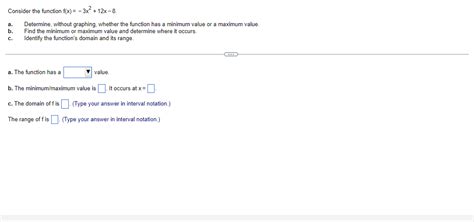 Solved Consider The Function F X 3x2 12x8 A Determine Chegg