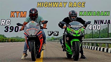 NINJA 400 Vs KTM RC390 Drag Race Race Top End YouTube