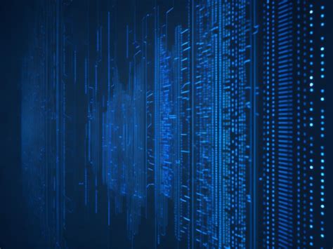 premium photo blue digital binary data on computer screen background