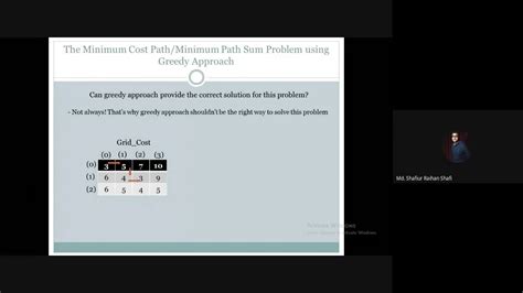 minimum cost path minimum path sum problem implementation by greedy