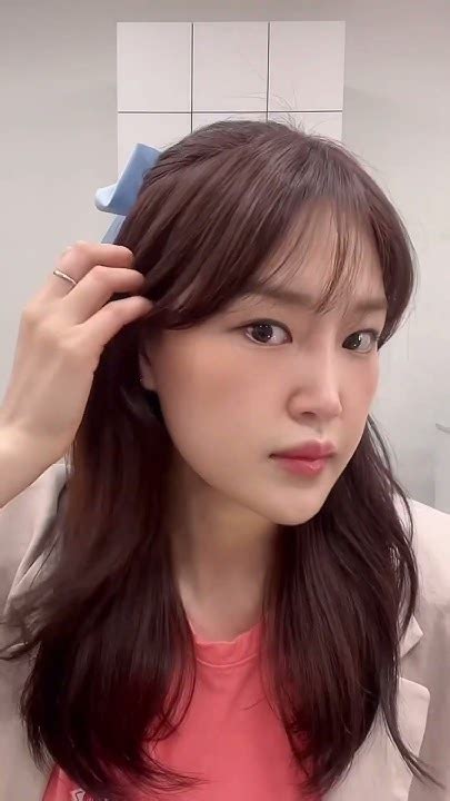 왕리본핀 반묶음 스타일링헤어핀 헤어스타일링 반묶음 미디움헤어 미디움레이어드컷 여자머리스타일 아이롱 고데기 고데기하는법 쇼츠 Youtube