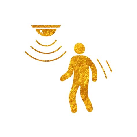 Premium Vector Motion Sensor Drawing In Gold Color Style