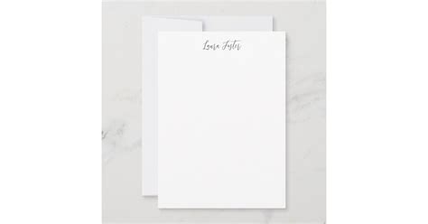 Classical Handwriting Elegant Name Black White Note Card Zazzle