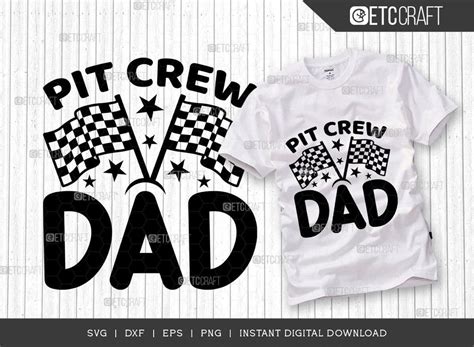 Pit Crew Dad Svg Cut File Car Racing Svg Racing Flag Svg Sports Svg