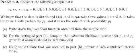 Solved Problem 2 Consider The Following Sample Data