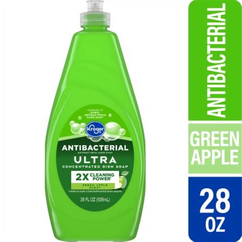 Kroger® Grease Cleaning Antibacterial Green Apple Liquid Dish Soap 28