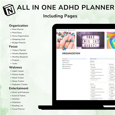 Notion Template Adhd Life Planner Adhd Digital Planner Adult Adhd