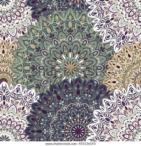 Vector Seamless Pattern Abstract Ornament Round Stock Vector Royalty Free