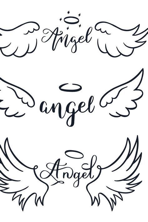 Angel Wings Illustration Angel Word Drawing Simple Angel Wings