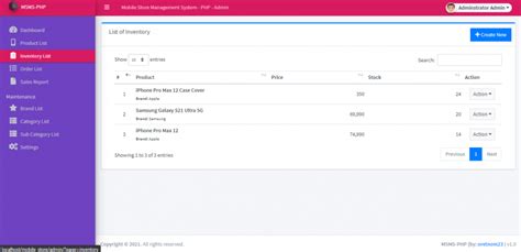 online mobile store management system project in php with source code